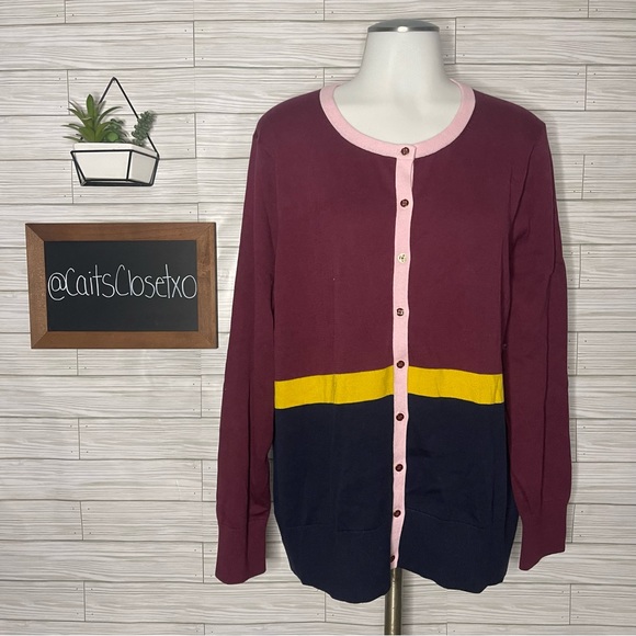 Lands' End | Sweaters | Lands End Colorblock Cardigan | Poshmark